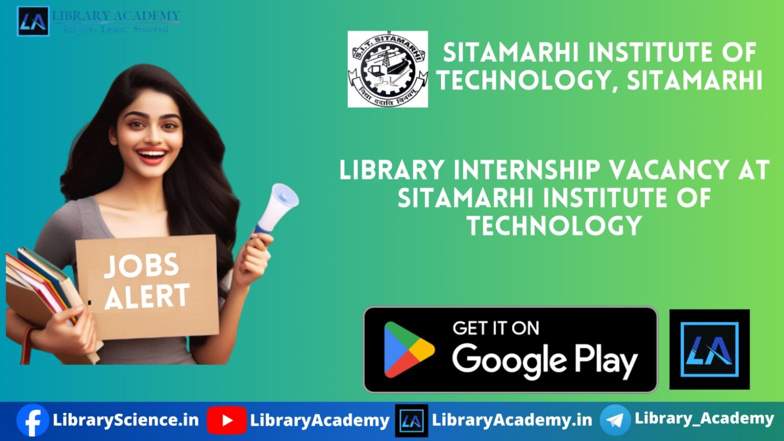 Library Internship Vacancy at Sitamarhi Institute of Technology